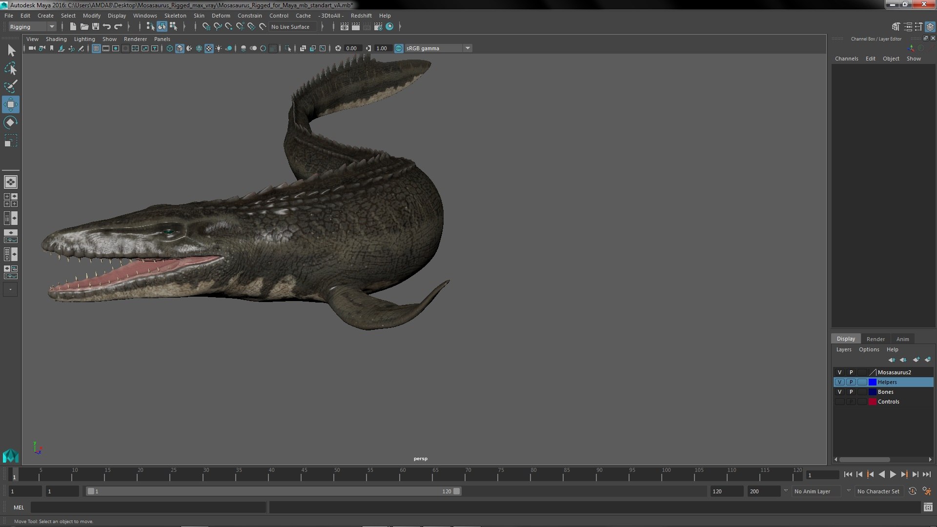 Mosasaurus Rigged For Maya Model - TurboSquid 1944894