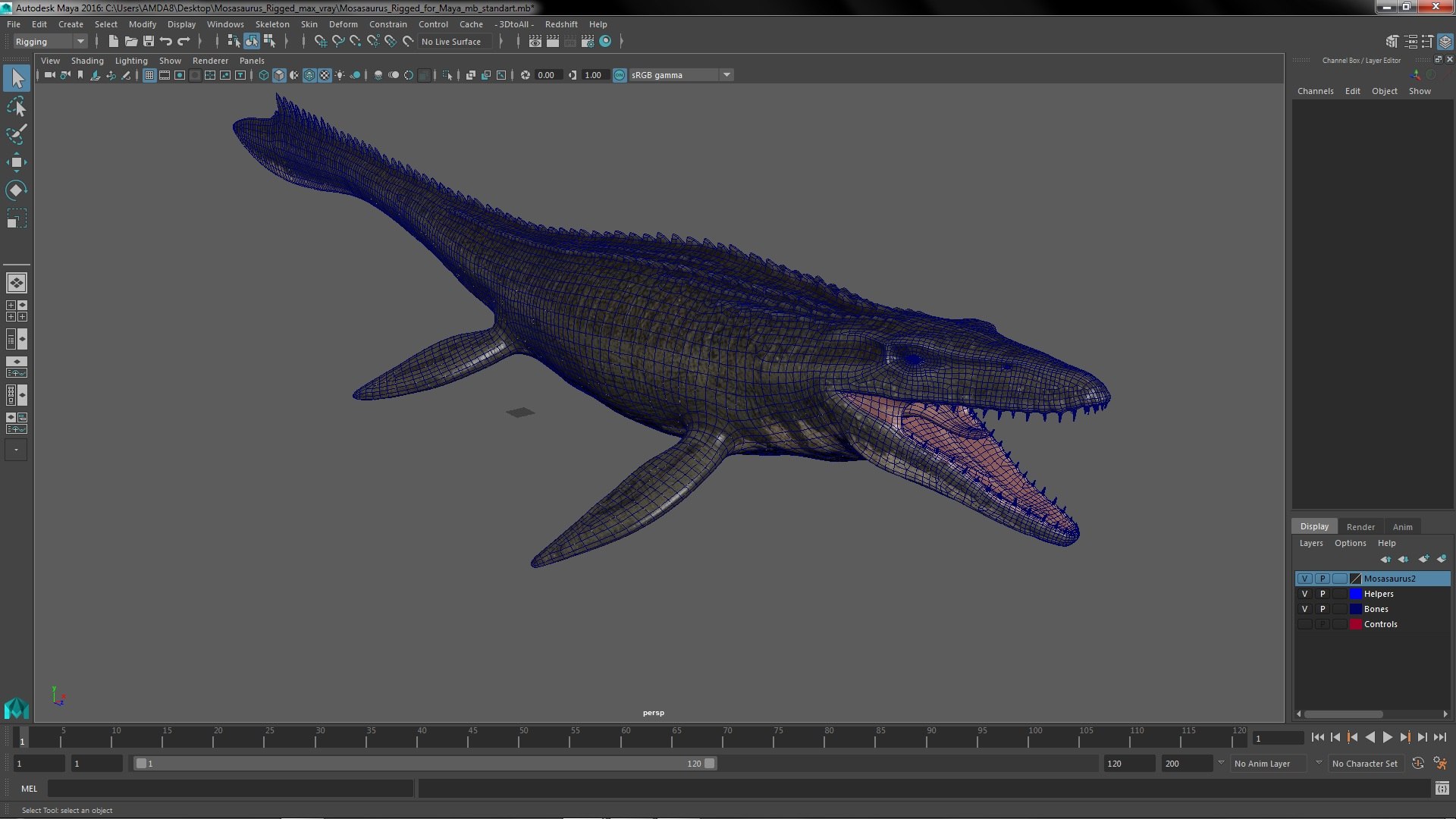 Mosasaurus Rigged For Maya Model - TurboSquid 1944894