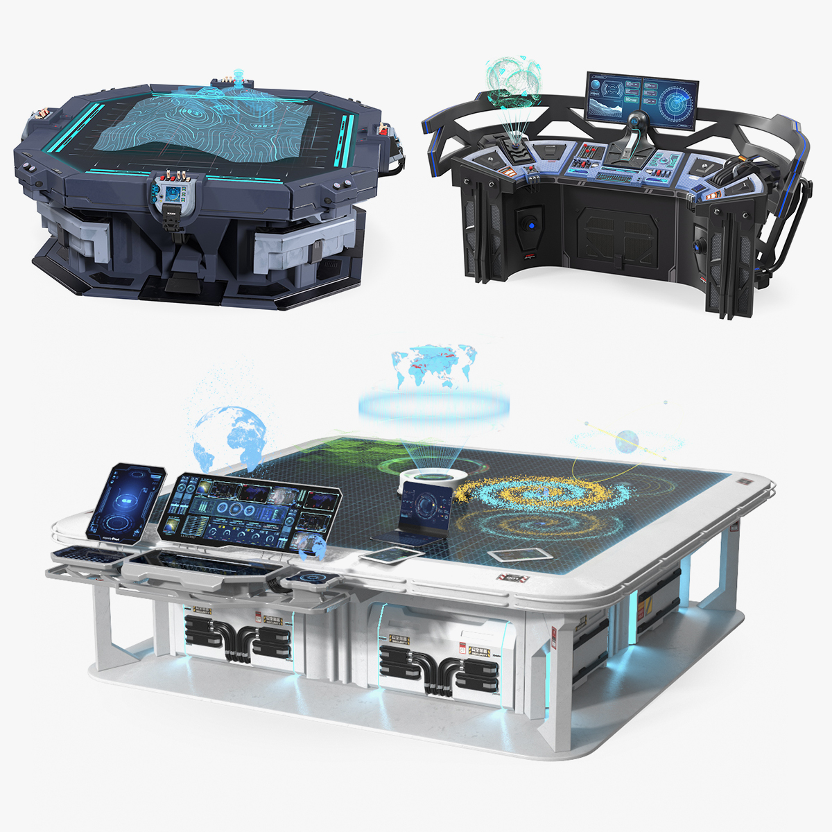 3D Sci Fi Holographic Tables Collection model - TurboSquid 1785251