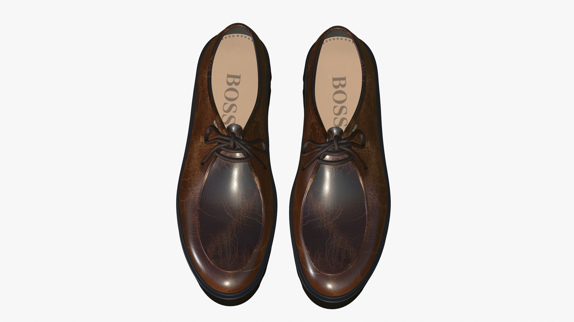 3D Realistic Brown Leather Shoes Model - TurboSquid 1942889