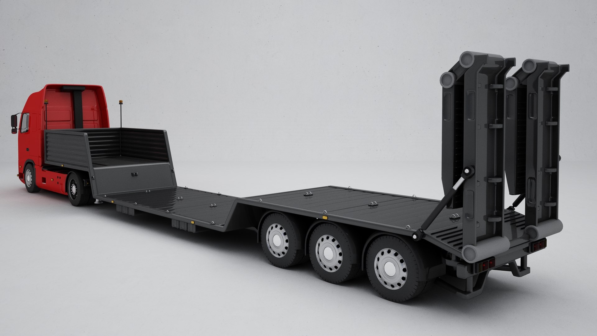 3D Heavy Transporter Truck With Trailer 02 - TurboSquid 1909203
