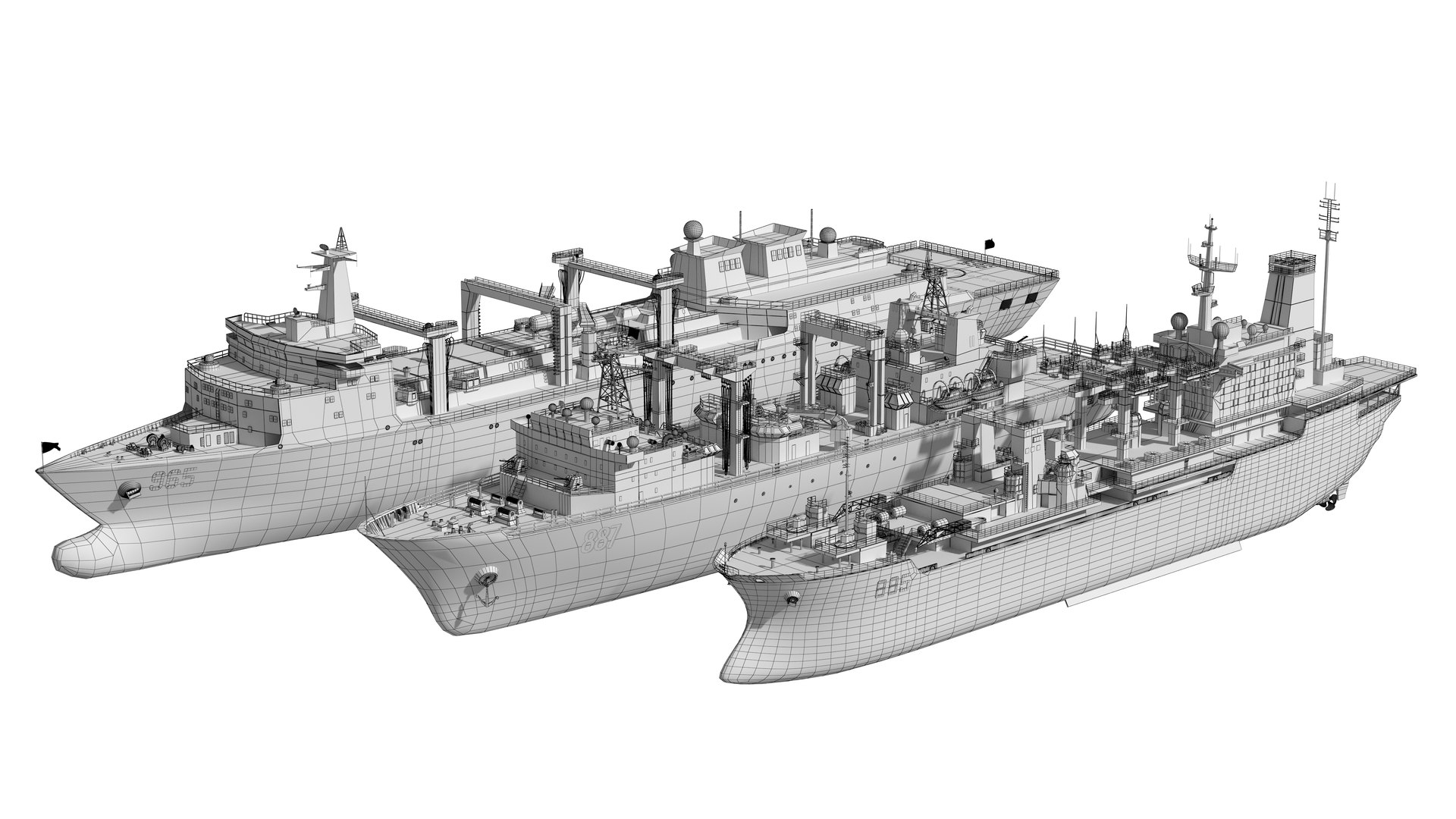Collection Of Chinese Navy Supply Ships Replenishment 3D Model - TurboSquid 2256009