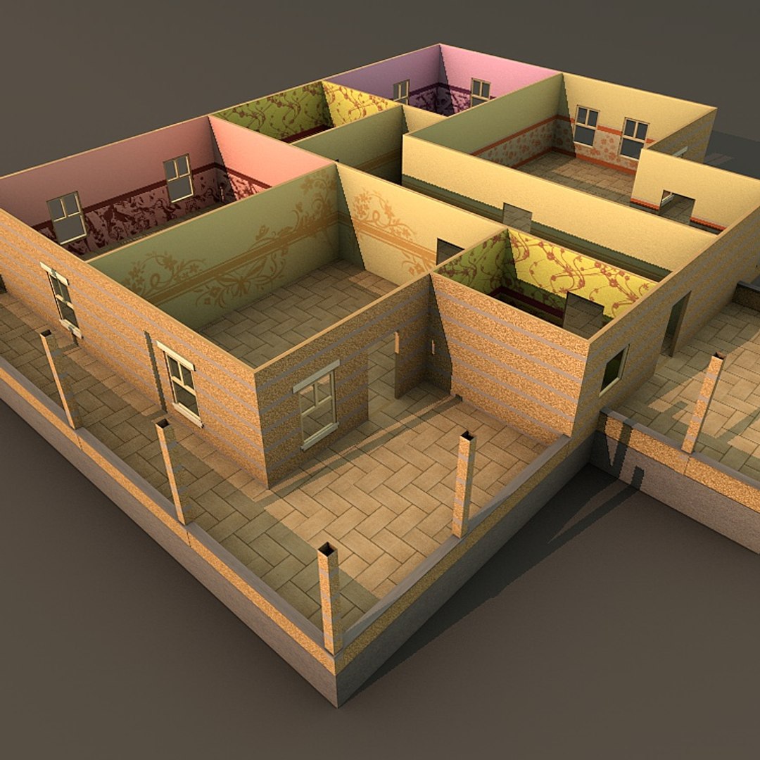 house interior building 3d model