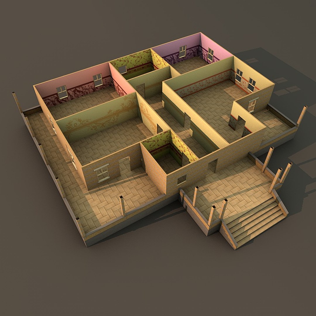 house interior building 3d model