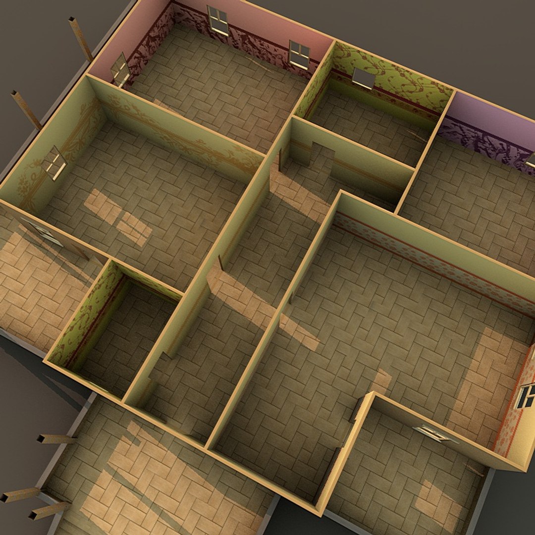 house interior building 3d model