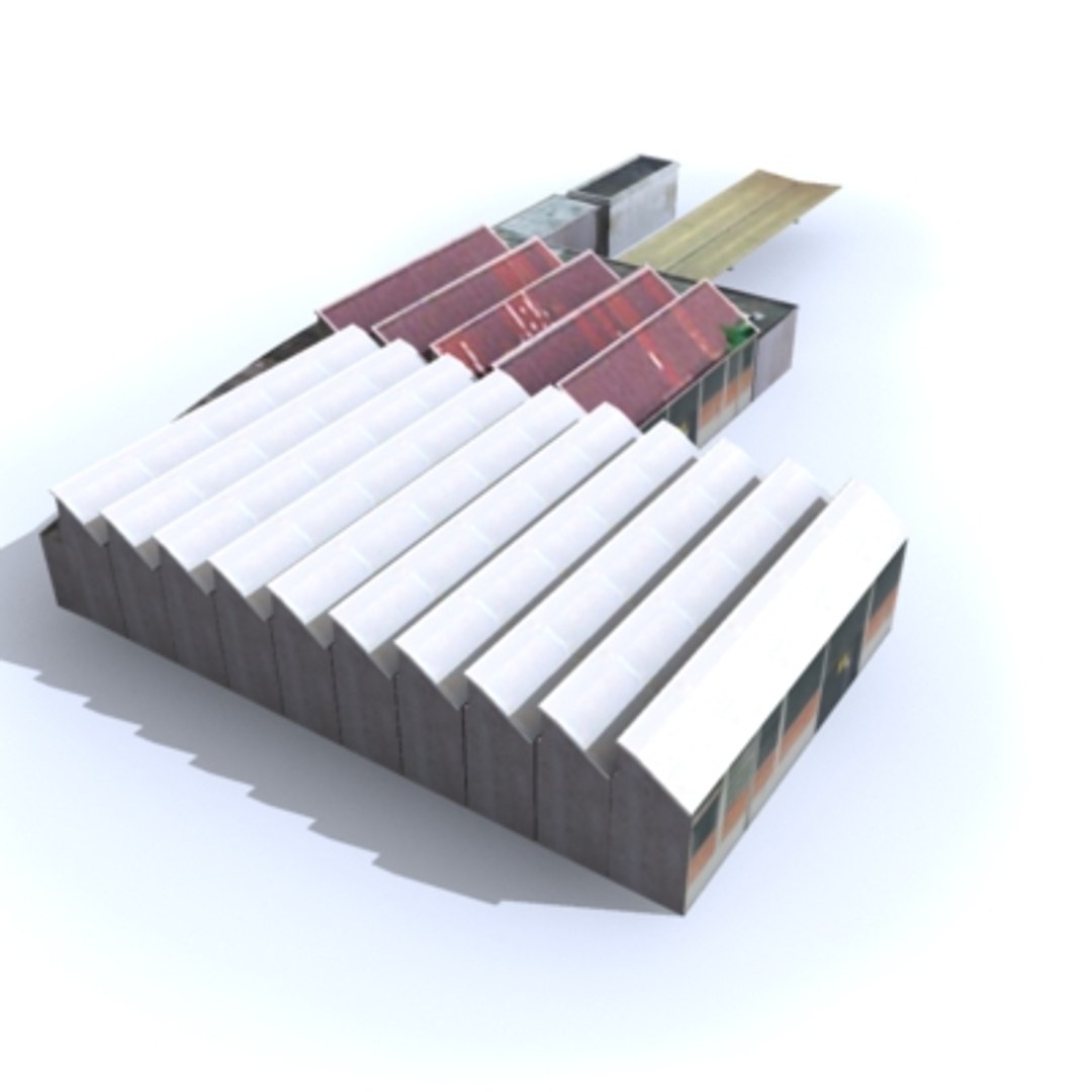 3d Industrial Sheds Model