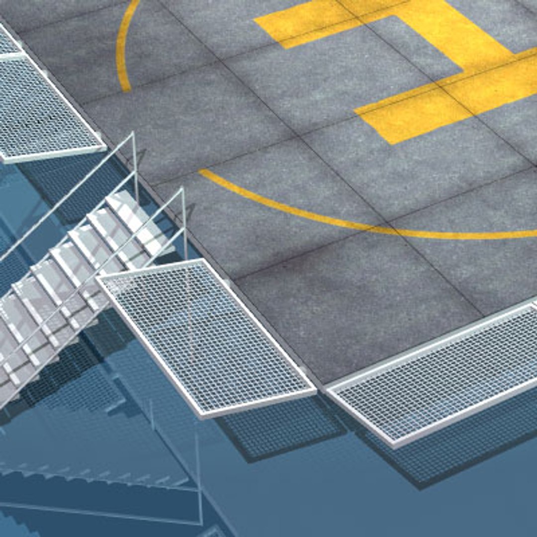 Building Roof Helipad 3d Model