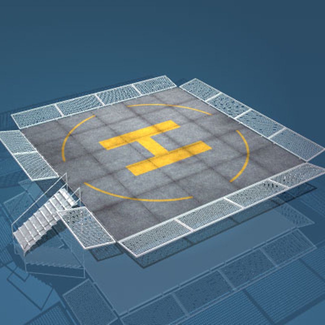 Building Roof Helipad 3d Model