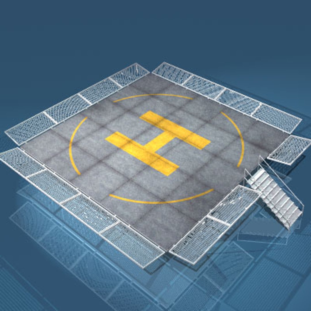 Building Roof Helipad 3d Model