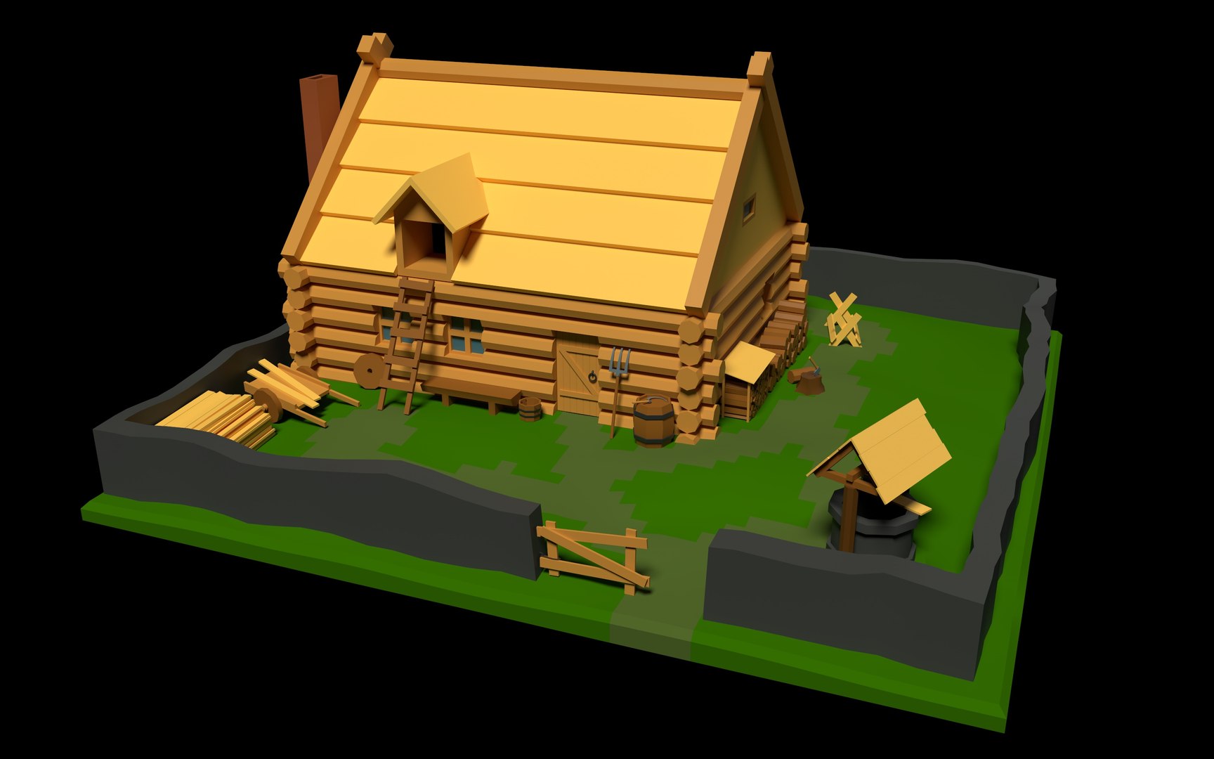 Low Poly Medieval Hut 3D Model - TurboSquid 2027592