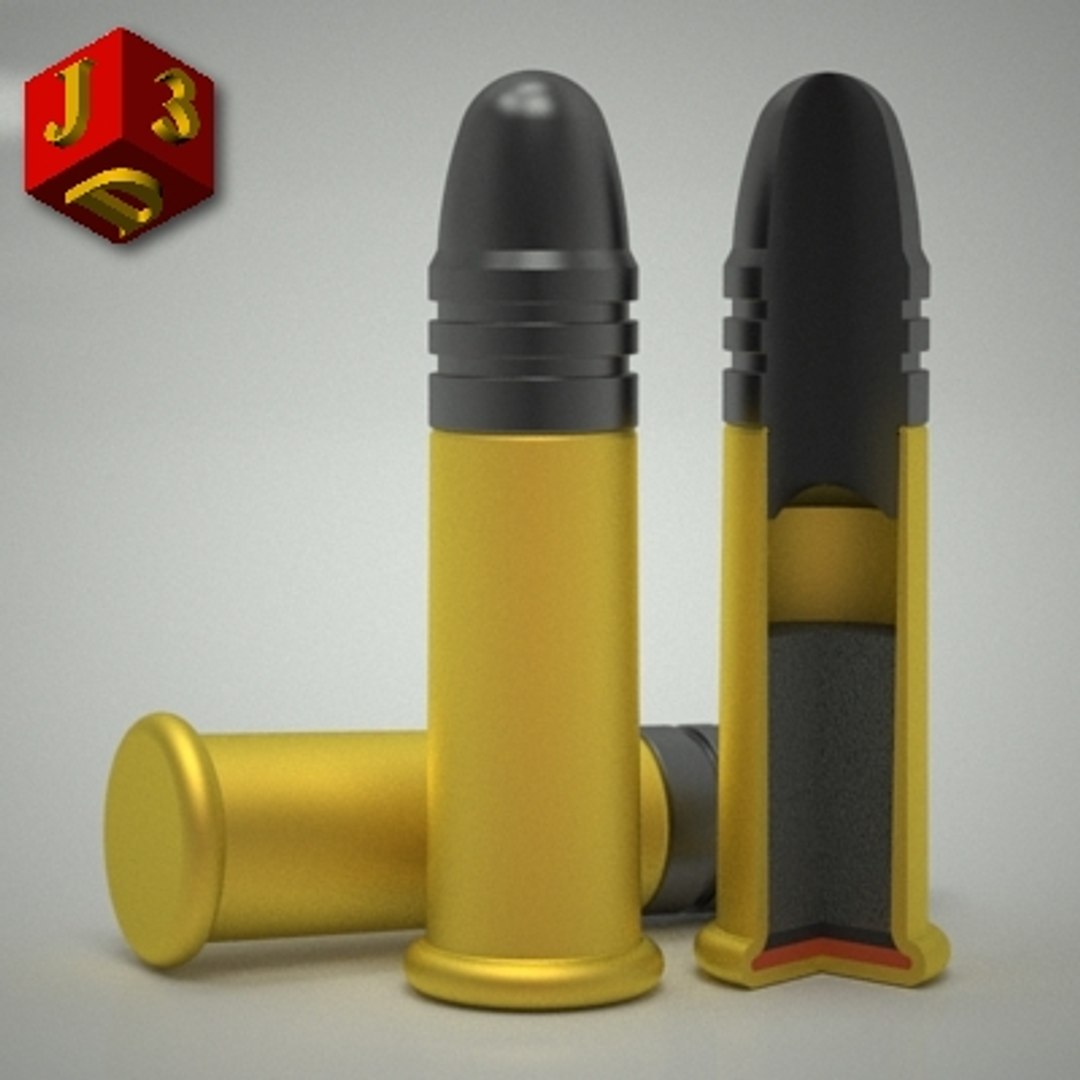 22 Rifle Cartridge 3d Dxf