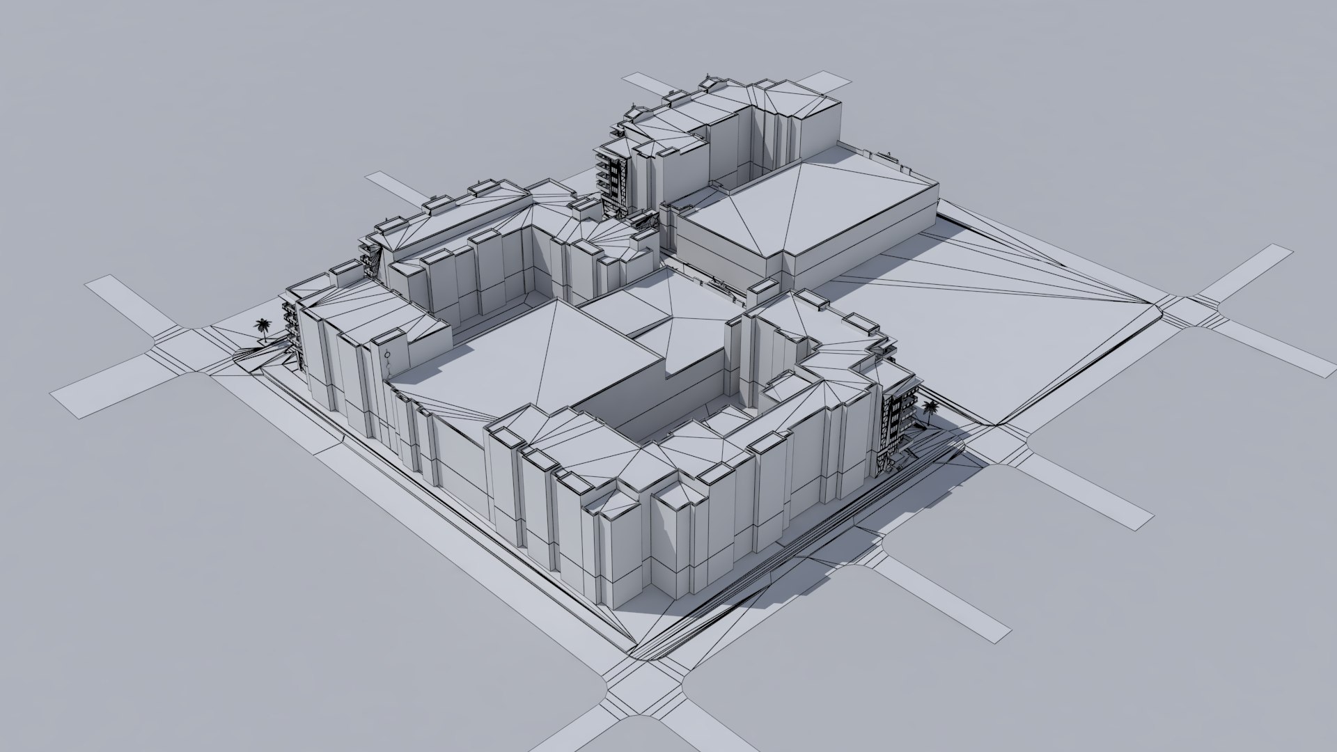 3d Small Town Model