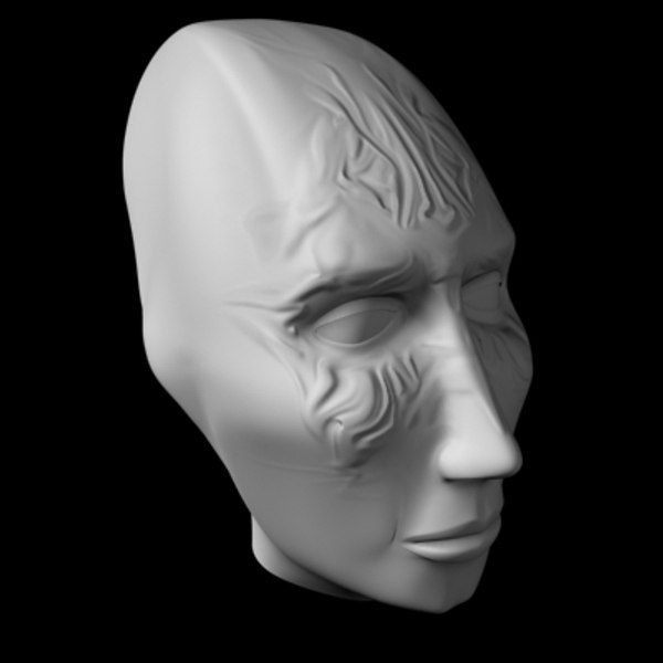 3d alien woman head model