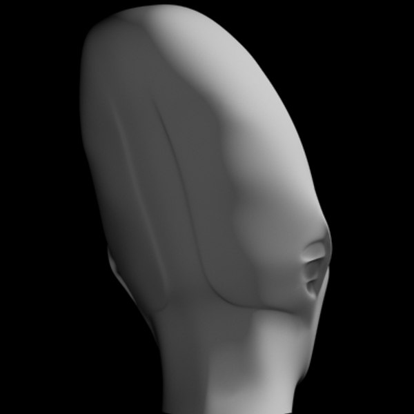 3d alien woman head model