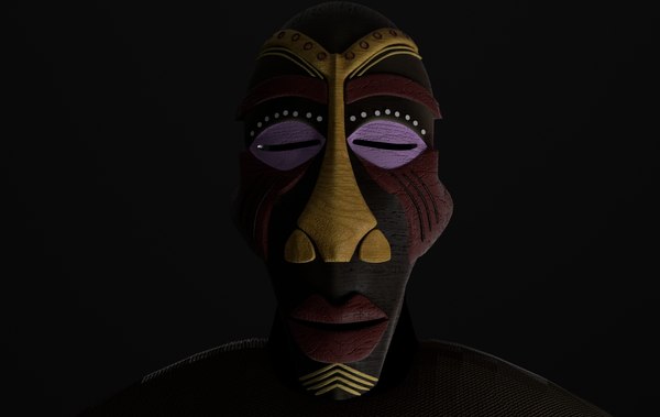 African spooky mask 3D model - TurboSquid 1538891