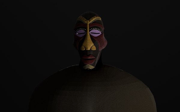 African spooky mask 3D model - TurboSquid 1538891