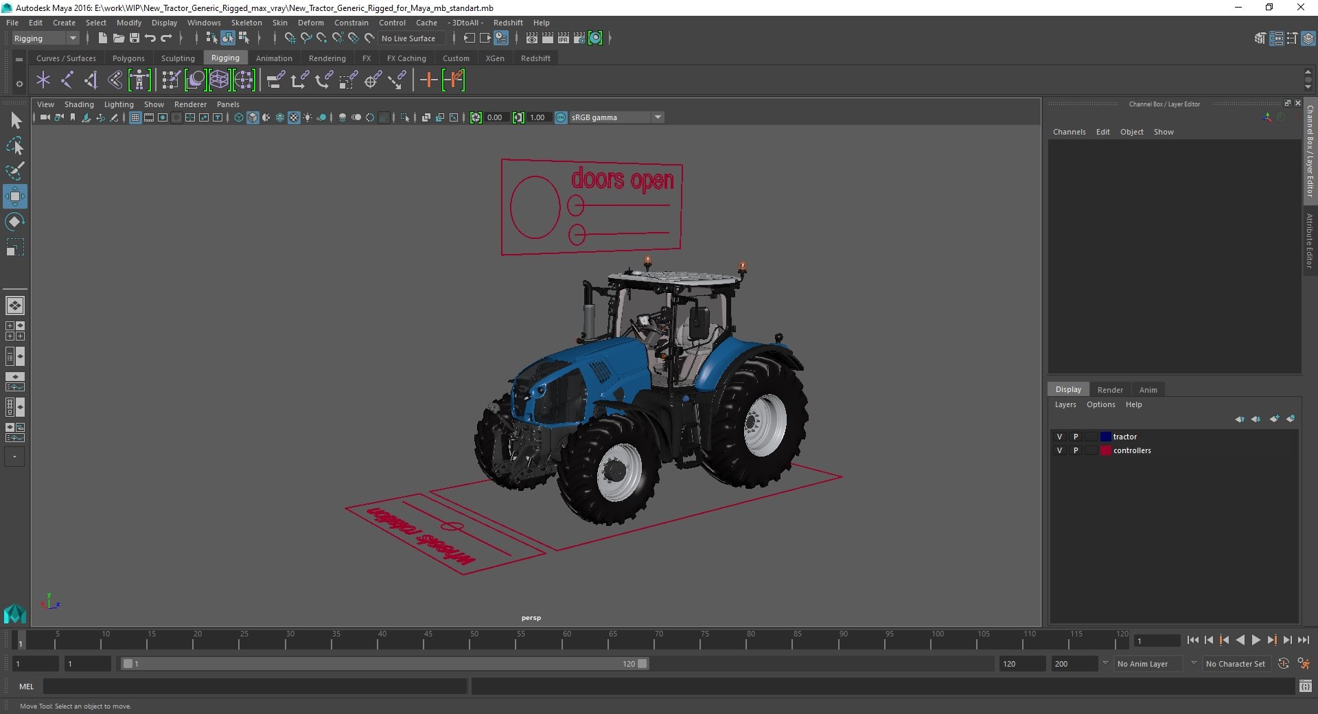 3D New Tractor Generic Rigged for Maya - TurboSquid 2065530