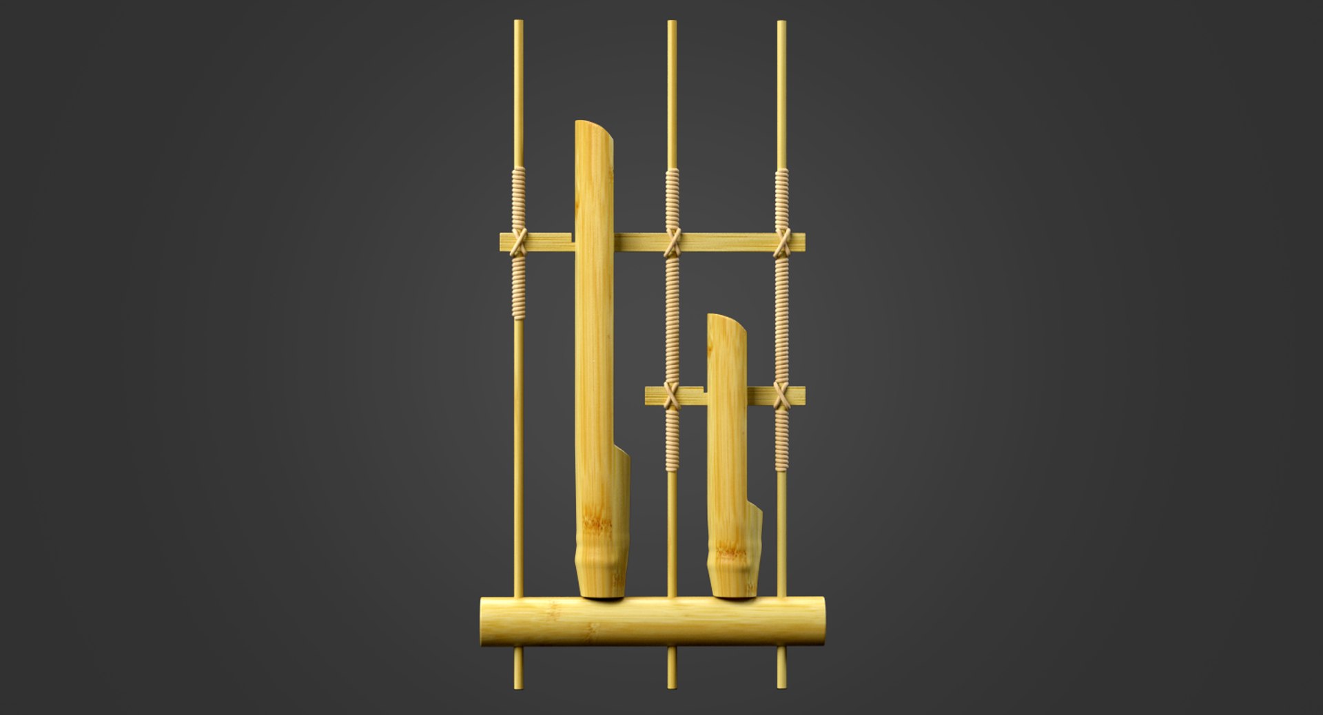 3d Angklung Musical Instrument Model