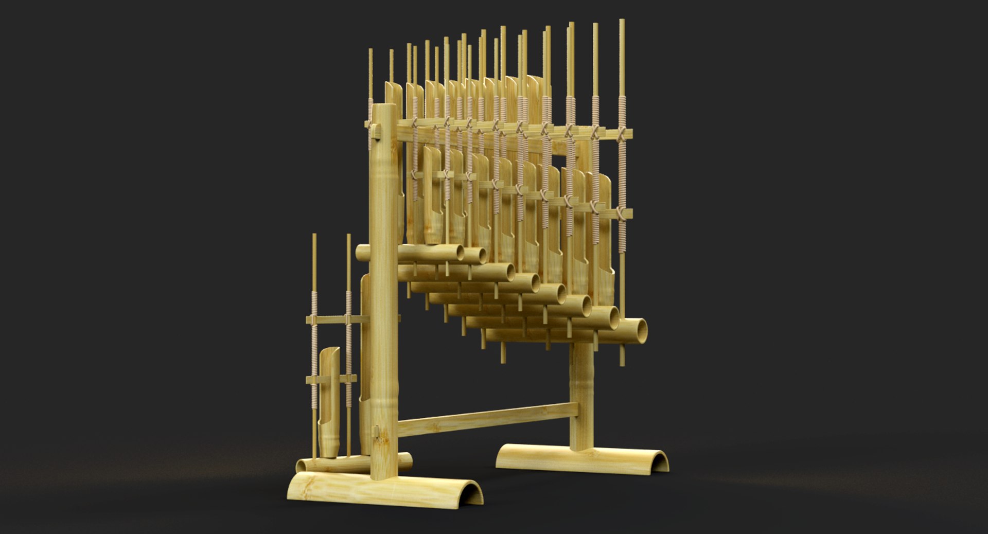 3d Angklung Musical Instrument Model