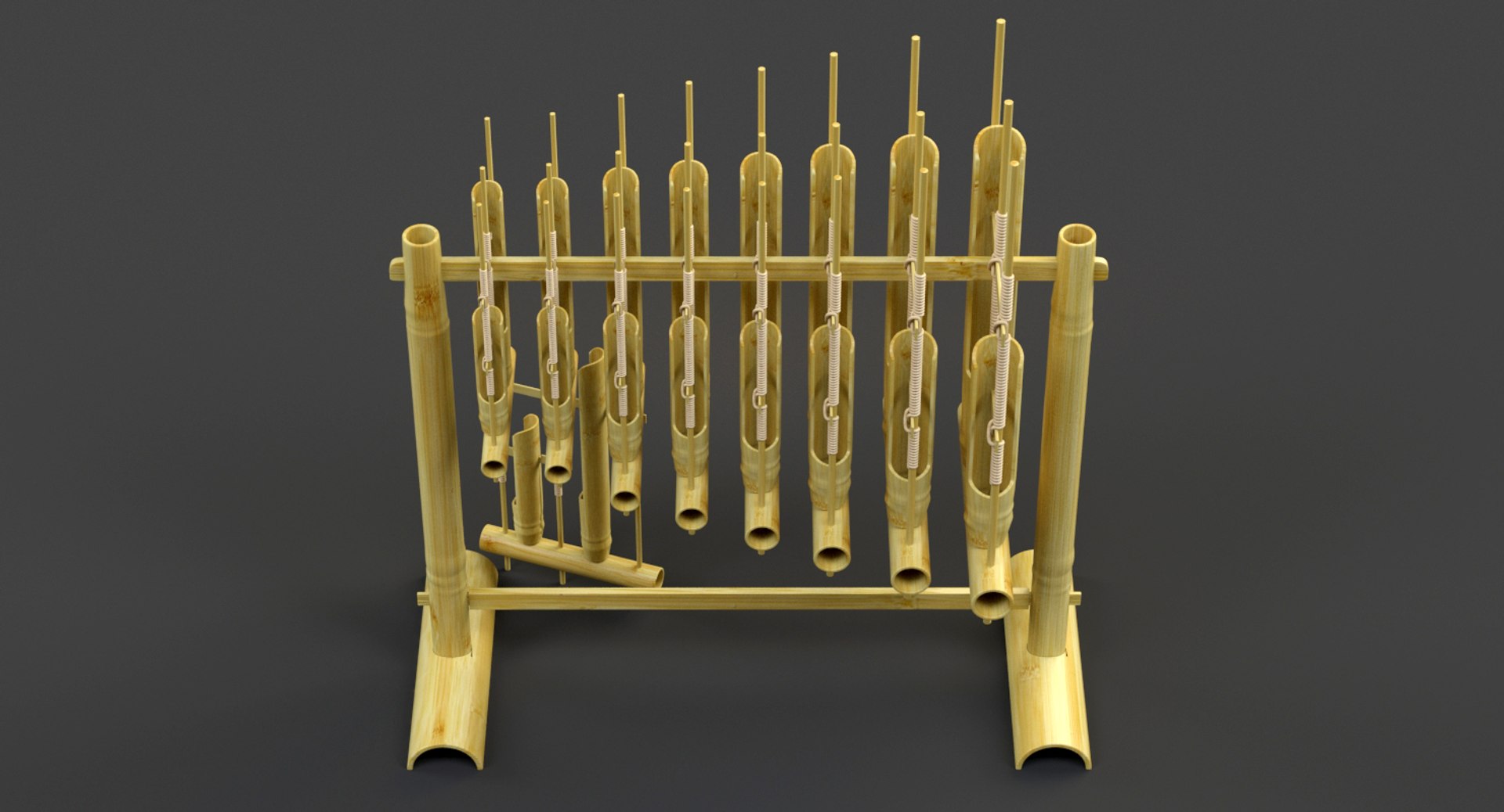 3d Angklung Musical Instrument Model