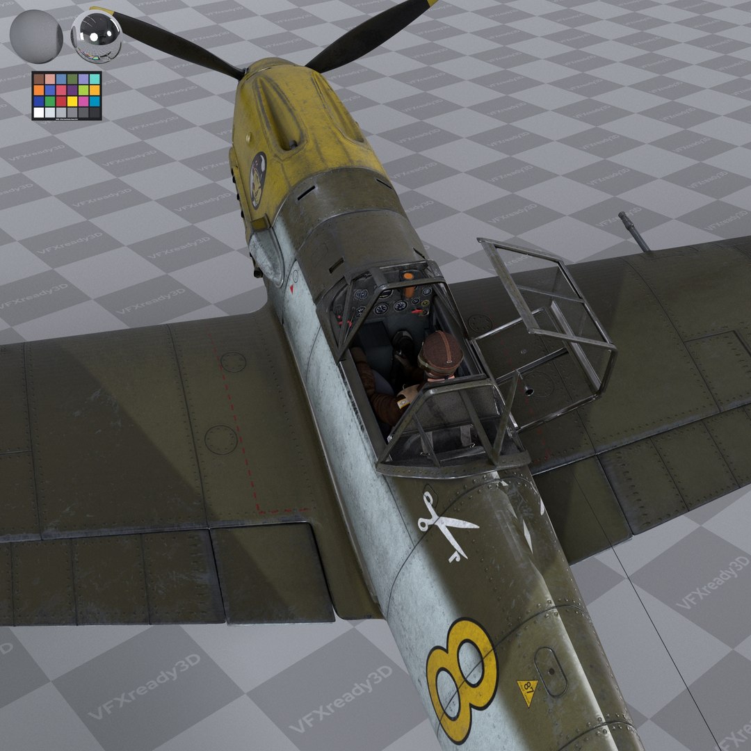 3D Messerschmitt BF109 German Fighter Airplane Desert Version 1 Model ...