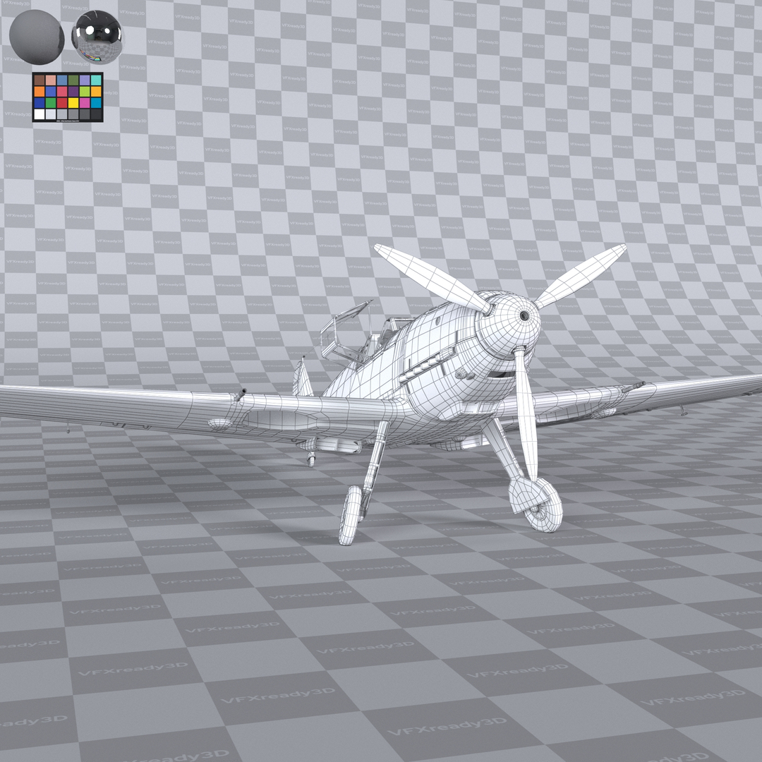 3D Messerschmitt BF109 German Fighter Airplane Desert Version 1 Model ...