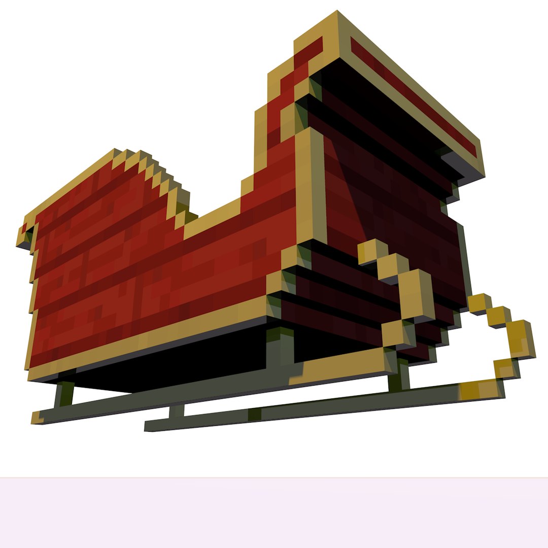 3d Model Santa Sledge Minecraft