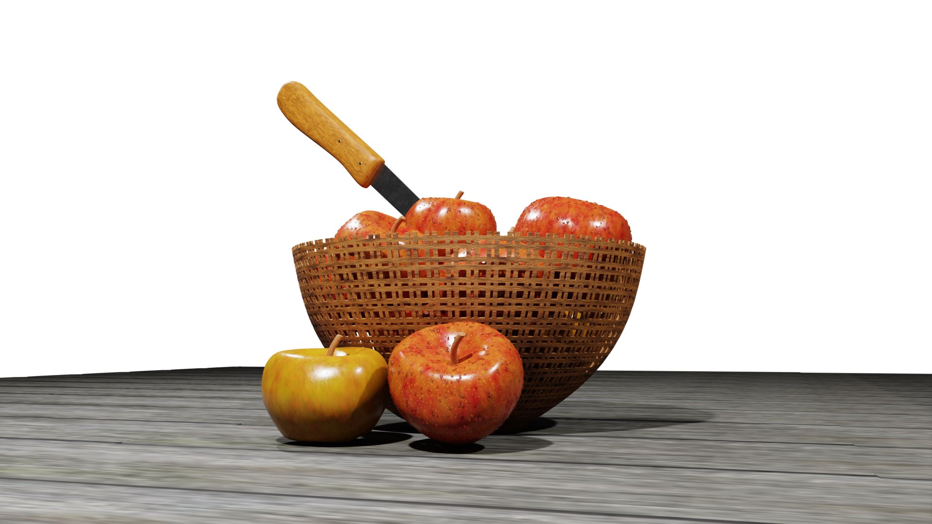 Apples In A Bakset 3D Model - TurboSquid 2093968