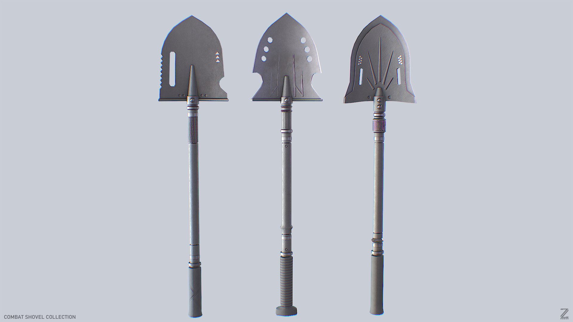 3D Model Combat Shovel Collection - TurboSquid 2381669