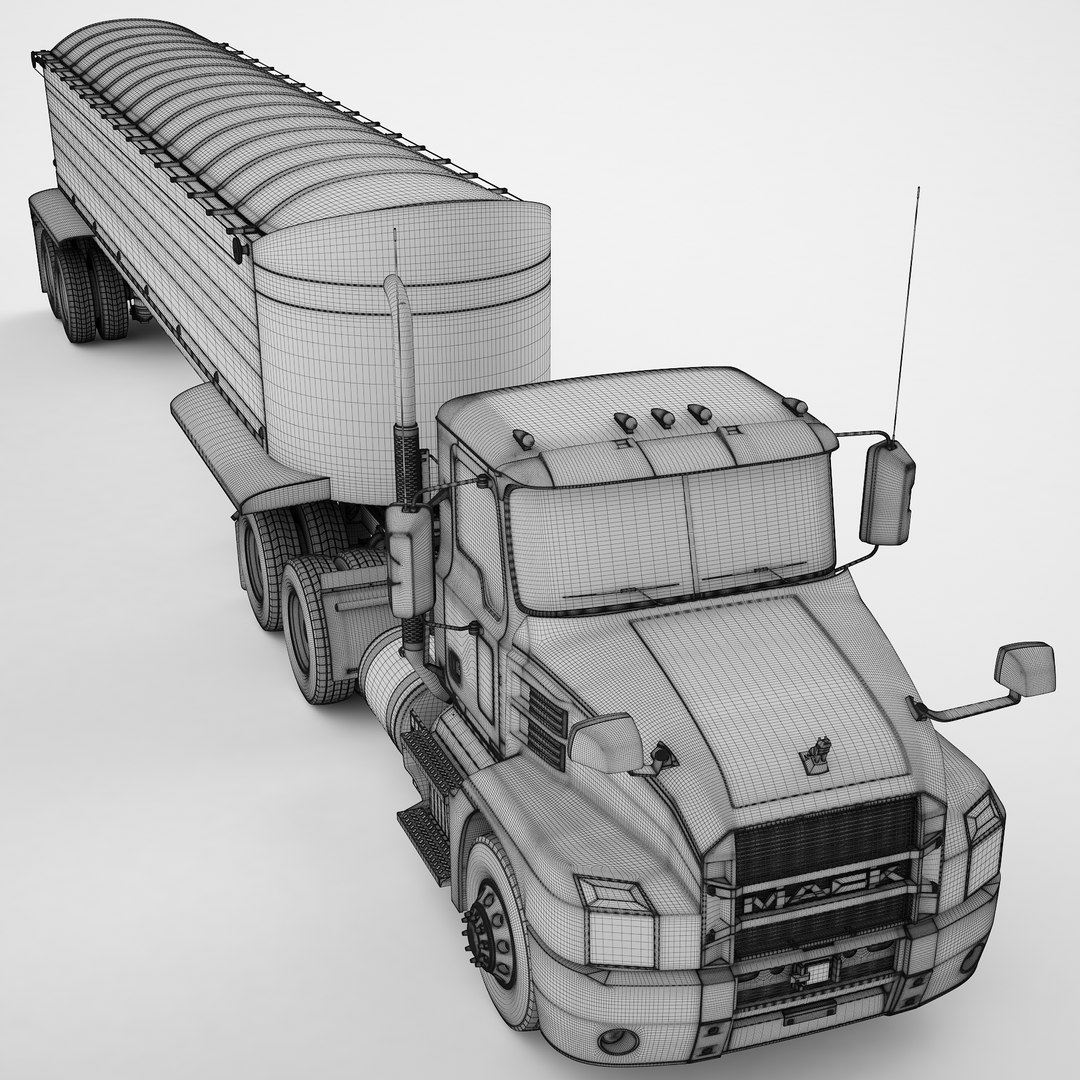 Mack Anthem Day Cab 2020 End Dump Trailer 02 3D - TurboSquid 2051800