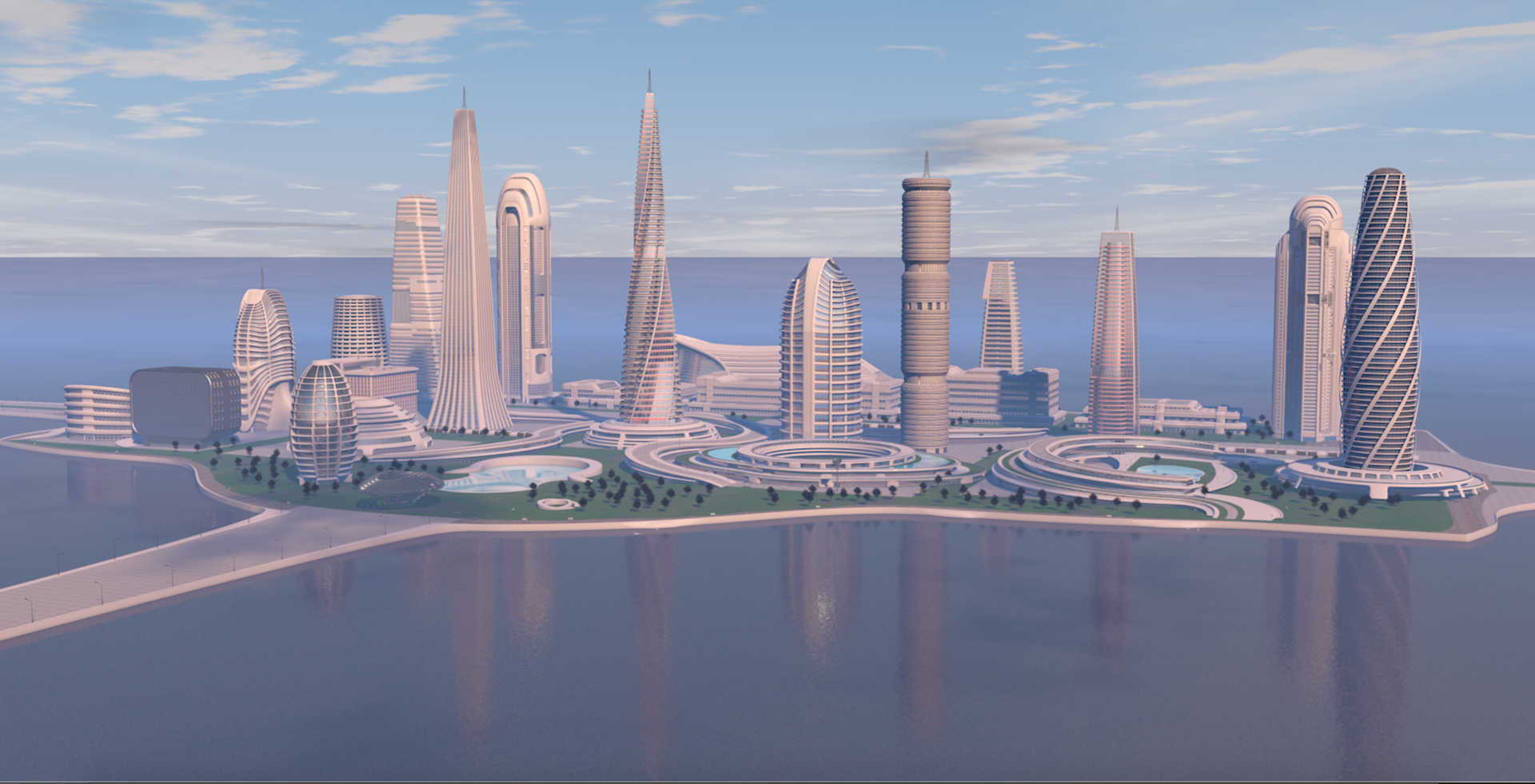 Center futuristic city 3D model - TurboSquid 1542990