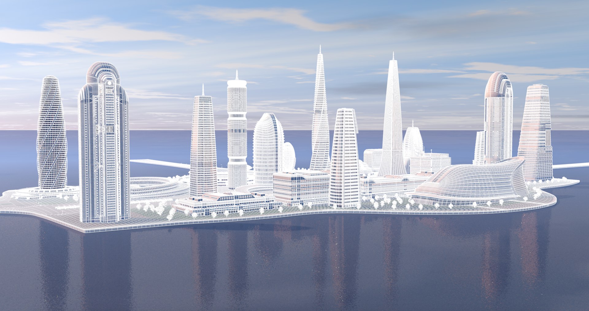 Center Futuristic City 3D Model - TurboSquid 1542990
