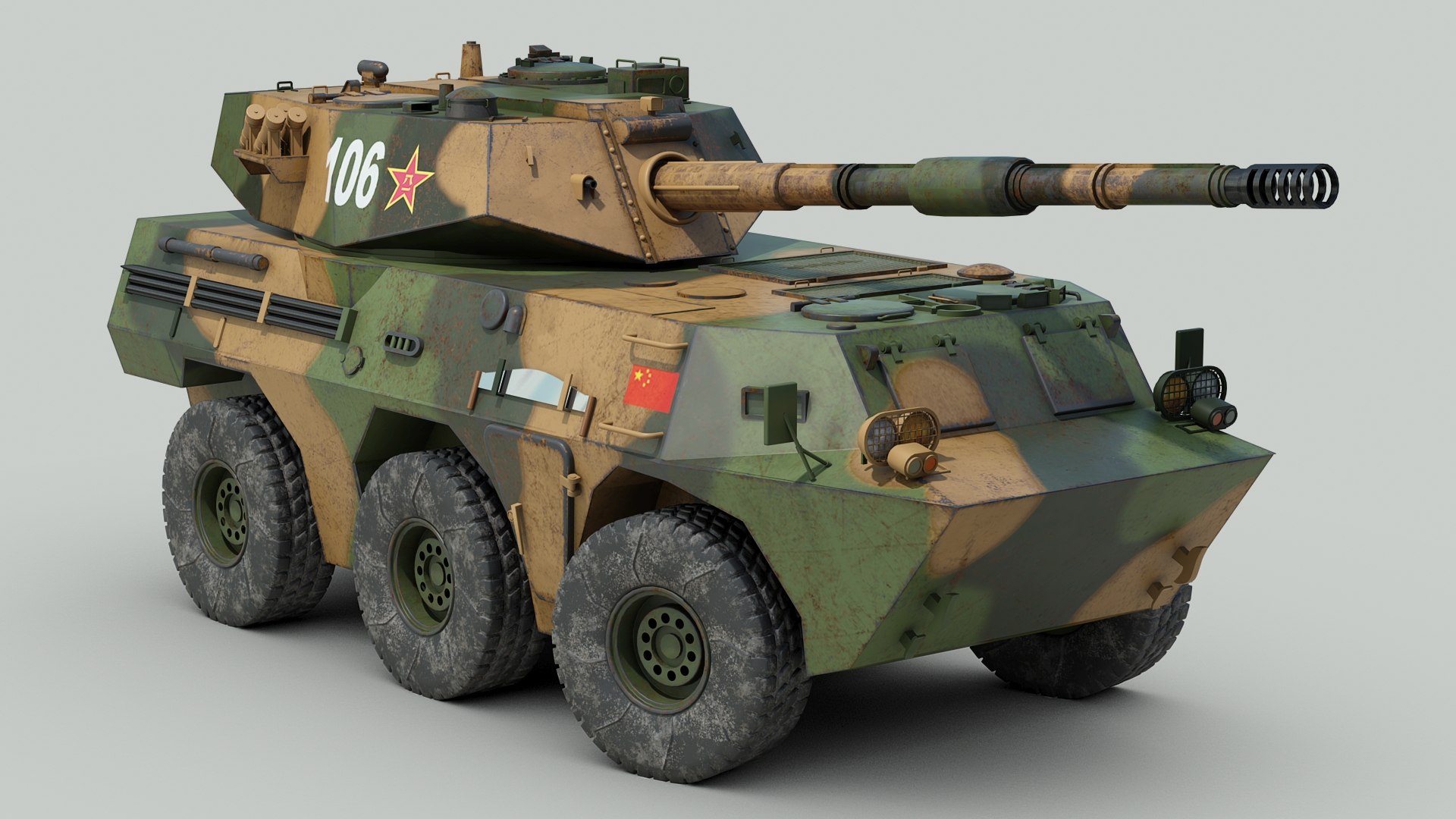 Chinese Ptl02 Tank Destroyer 3d Max