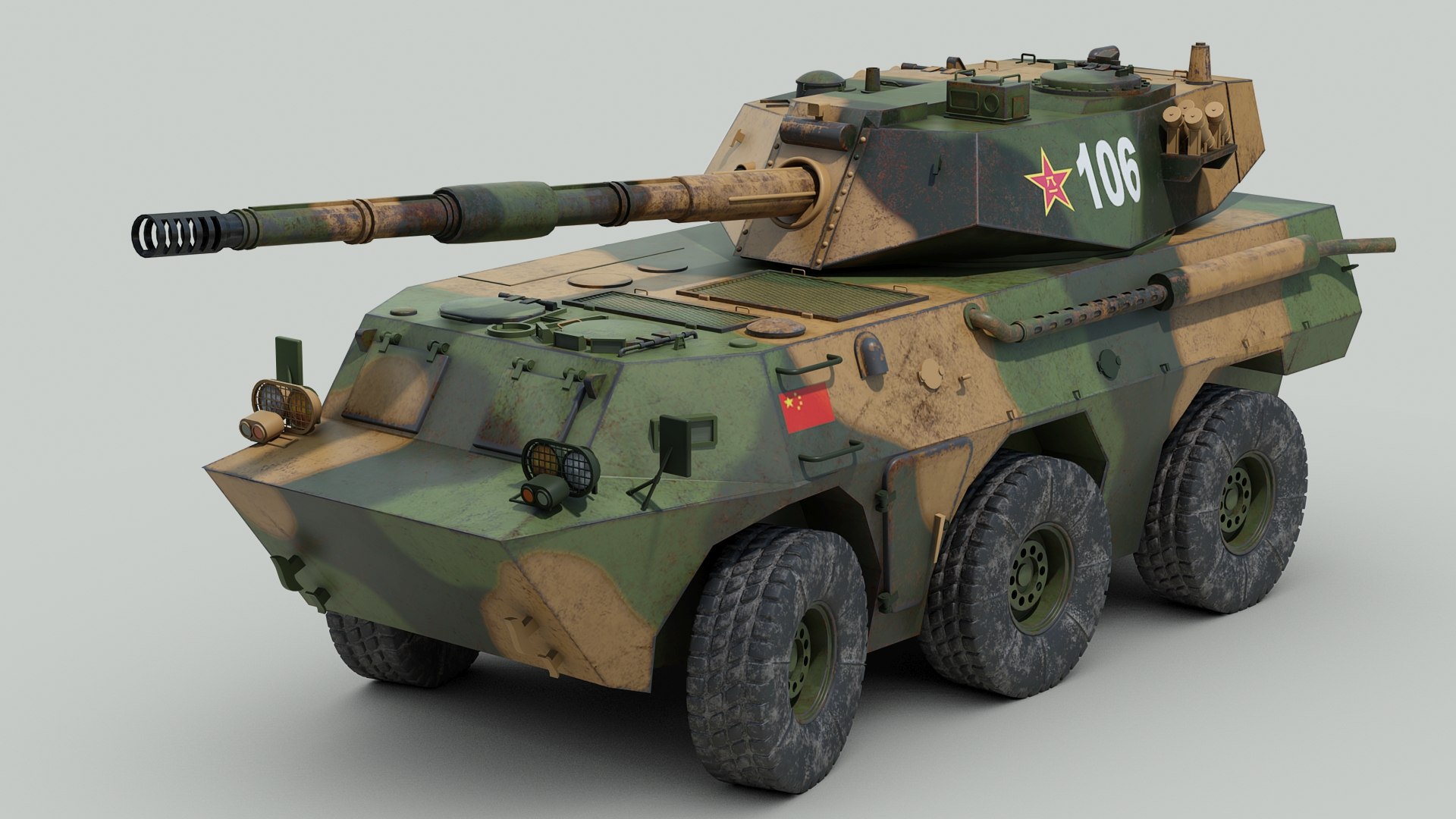Chinese Ptl02 Tank Destroyer 3d Max