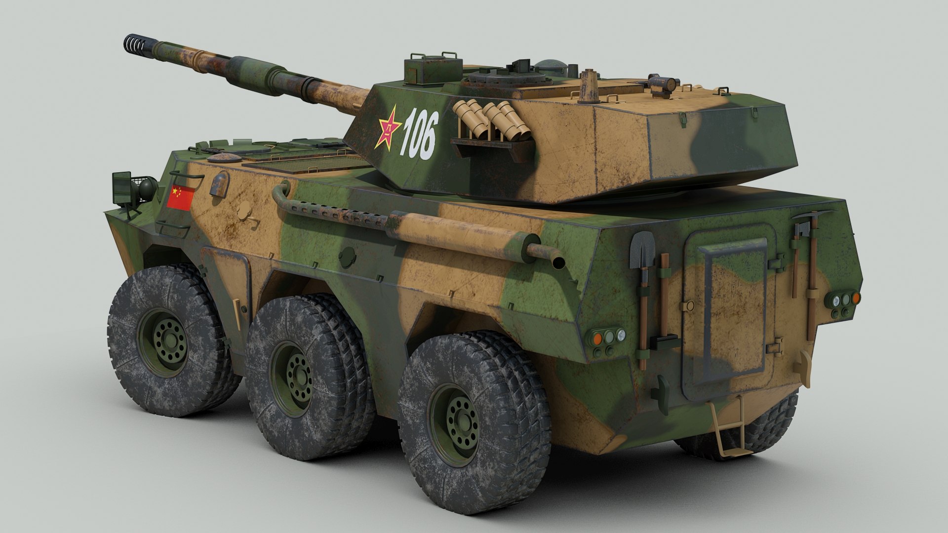 Chinese Ptl02 Tank Destroyer 3d Max