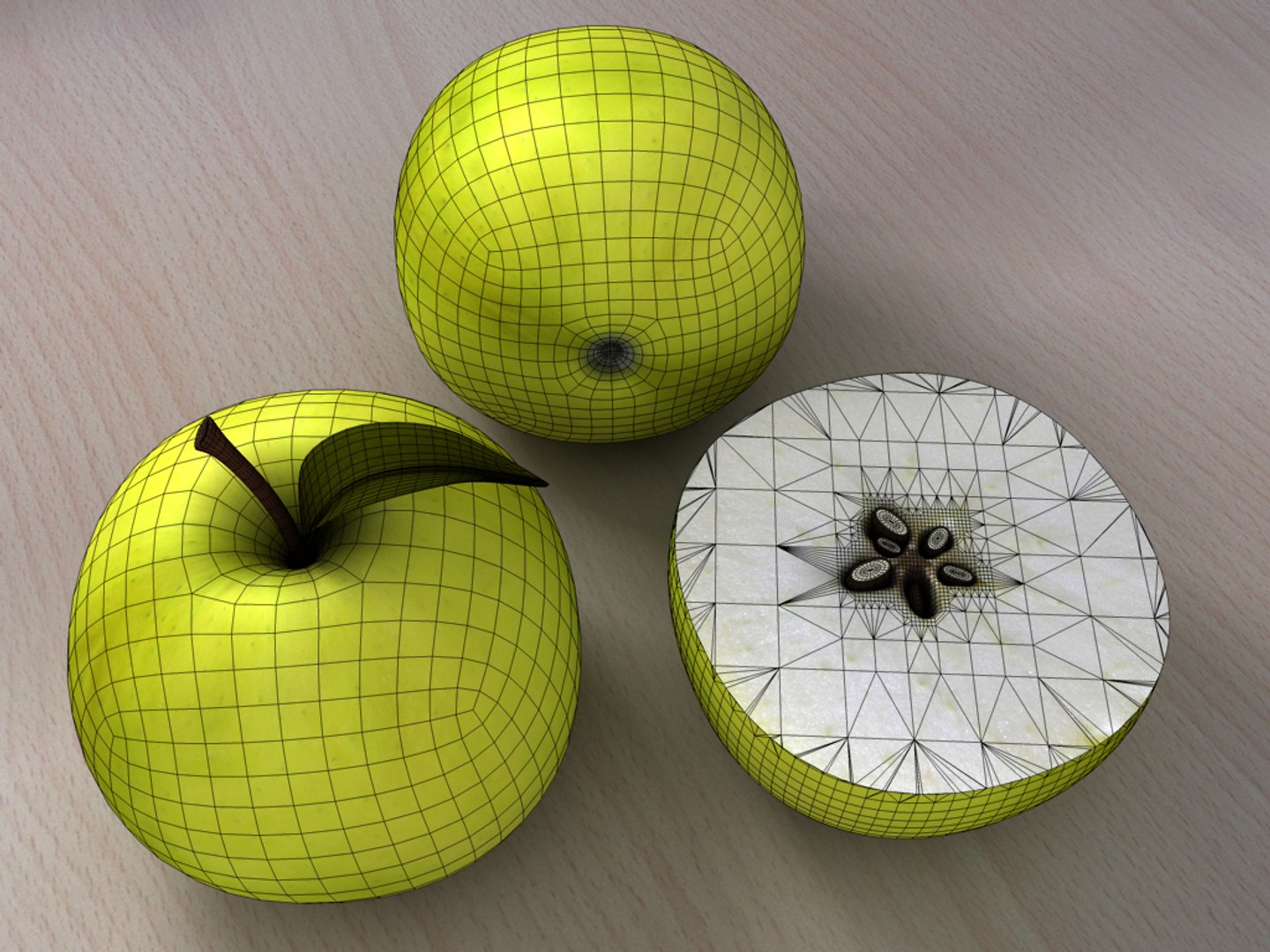 3d c4d apple core seeds