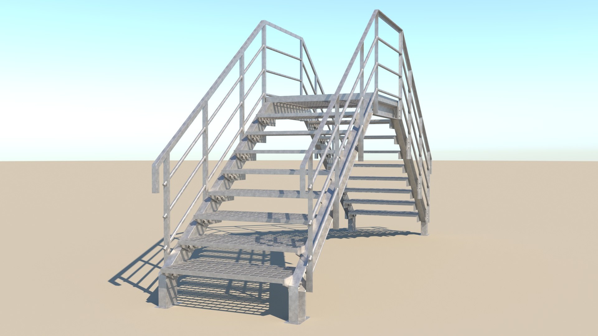 3D Industrial Stairs Model - TurboSquid 1626529