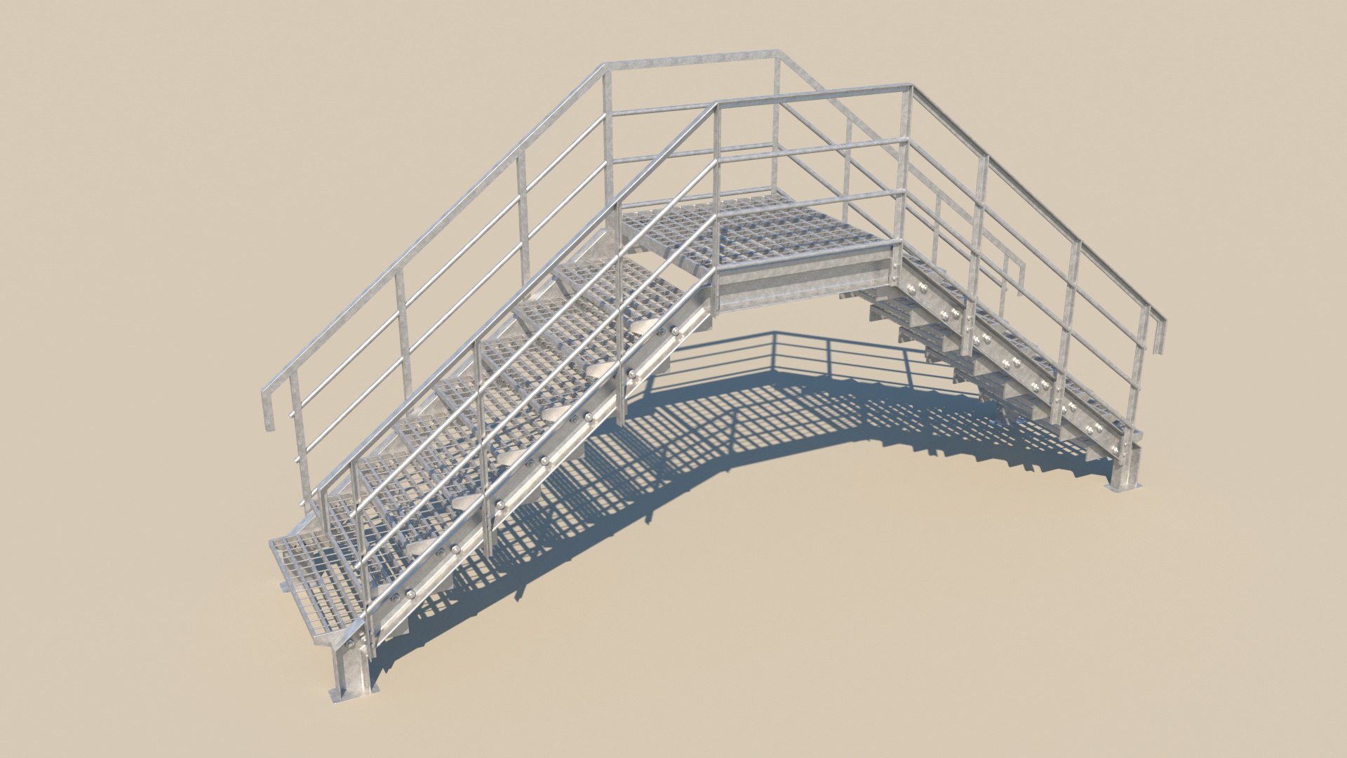 3D Industrial Stairs Model - TurboSquid 1626529