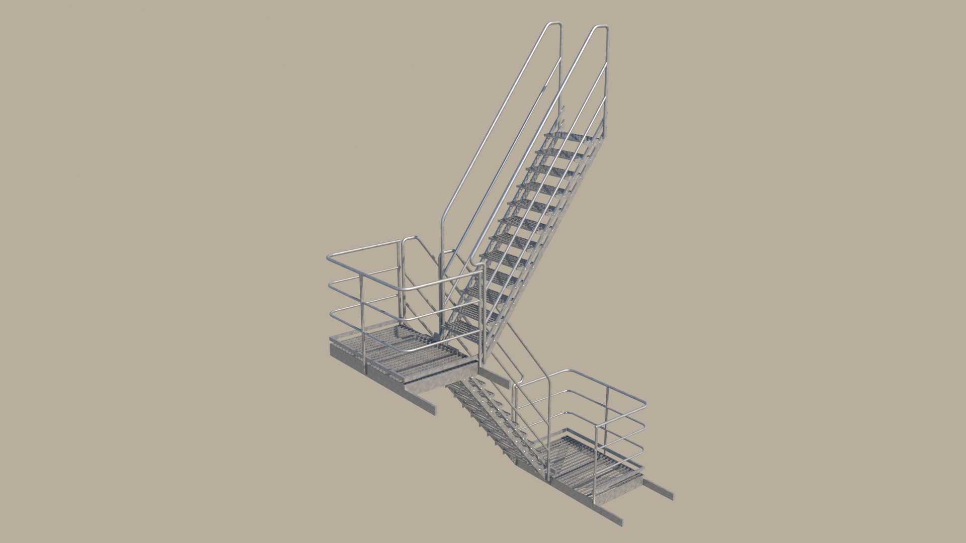 3D Industrial Stairs Model - TurboSquid 1626529