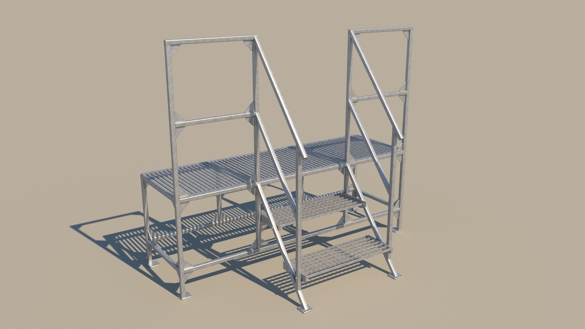3D Industrial Stairs Model - TurboSquid 1626529