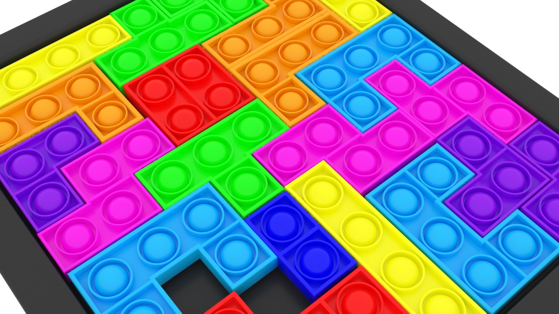 3D Pop It Tetris Puzzle Model - TurboSquid 1759388