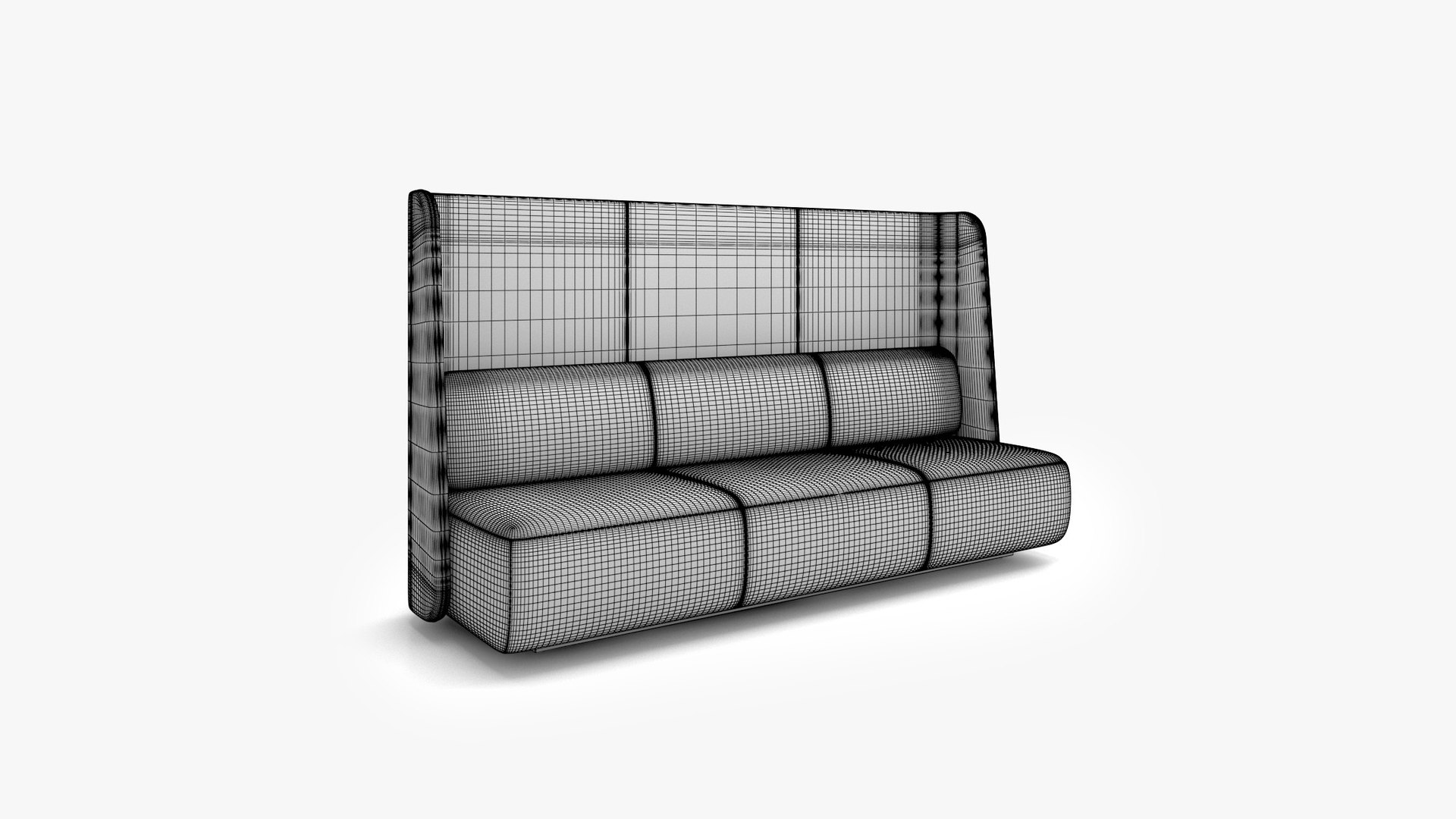 3D model Bernhardt Design CODE Three Seat Sofa with Standard Wall ...