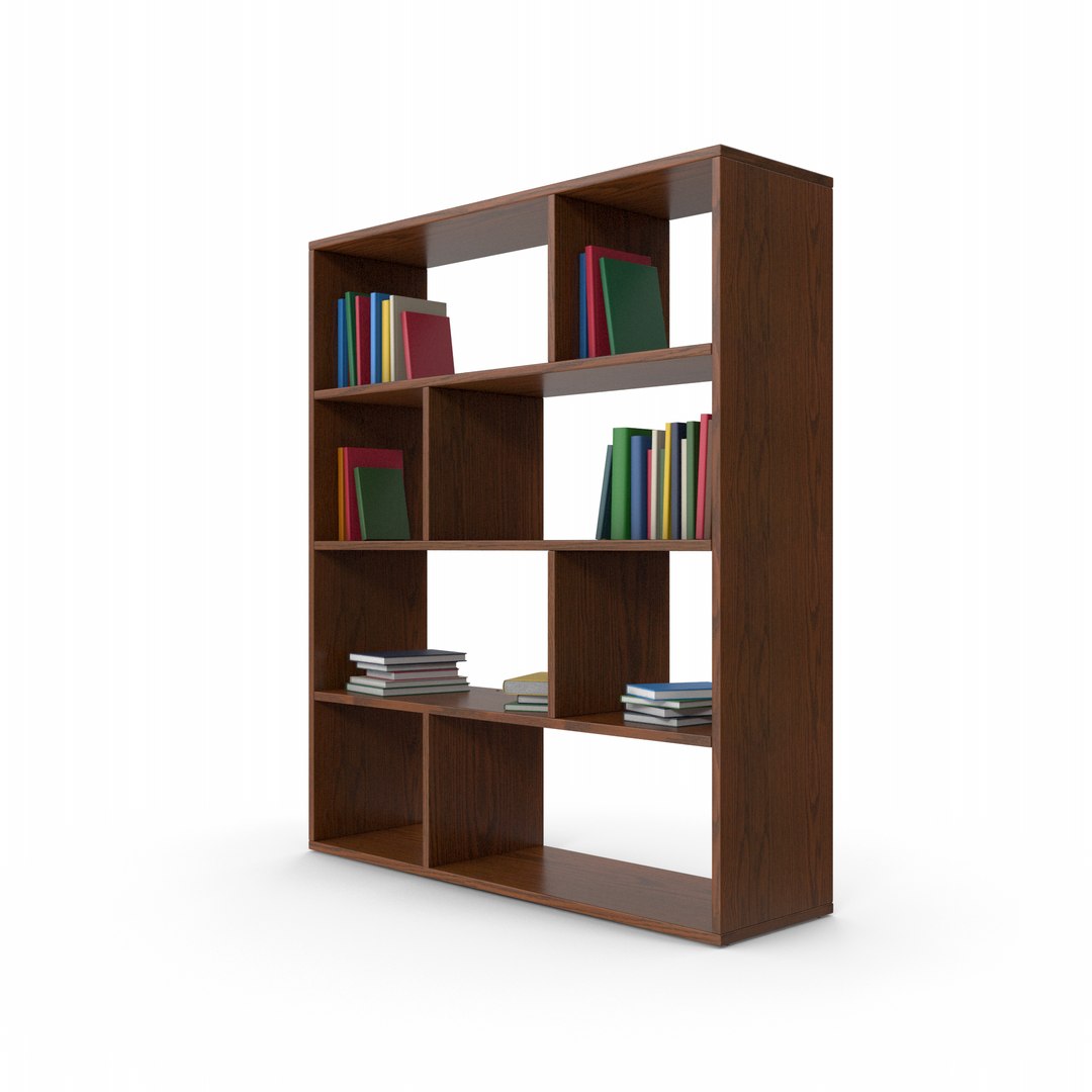3D Model Bookcase With Books - TurboSquid 2206843