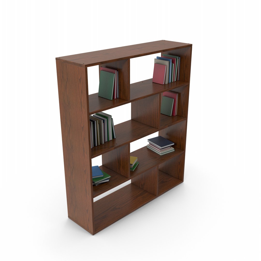 3D Model Bookcase With Books - TurboSquid 2206843