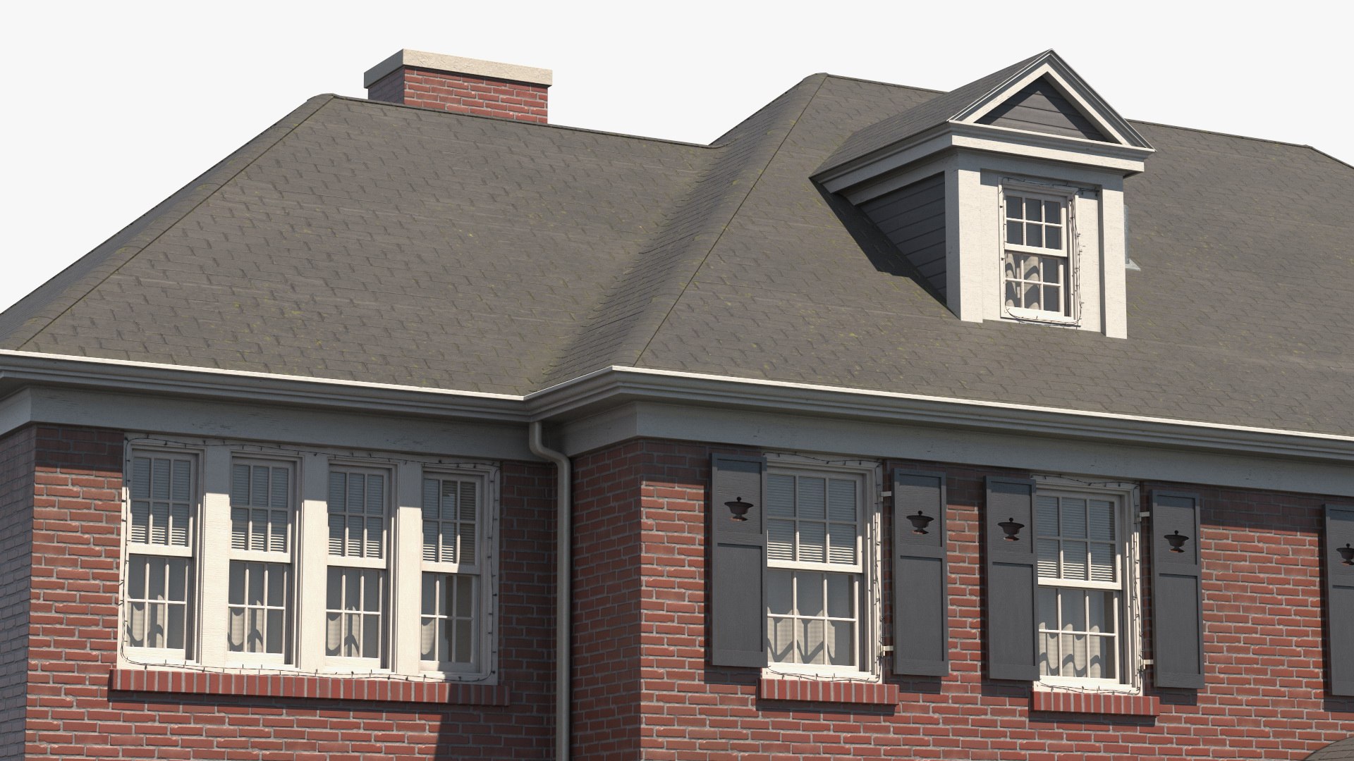 3D Model Home Alone Brick Colonial House - TurboSquid 2391462