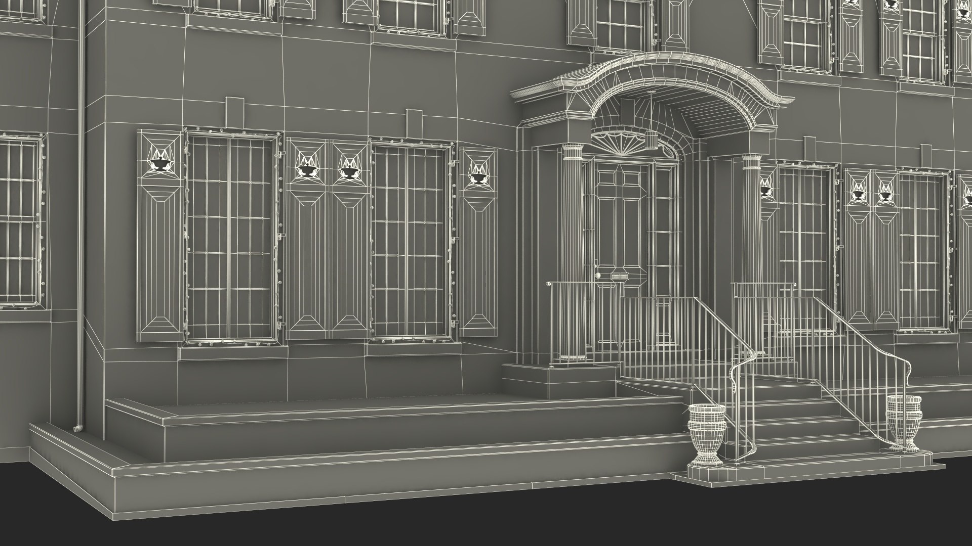 3D Model Home Alone Brick Colonial House - TurboSquid 2391462