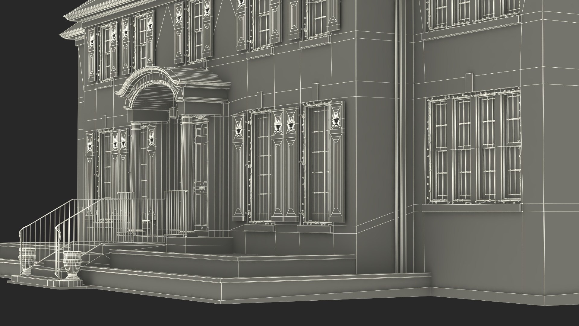 3D Model Home Alone Brick Colonial House - TurboSquid 2391462