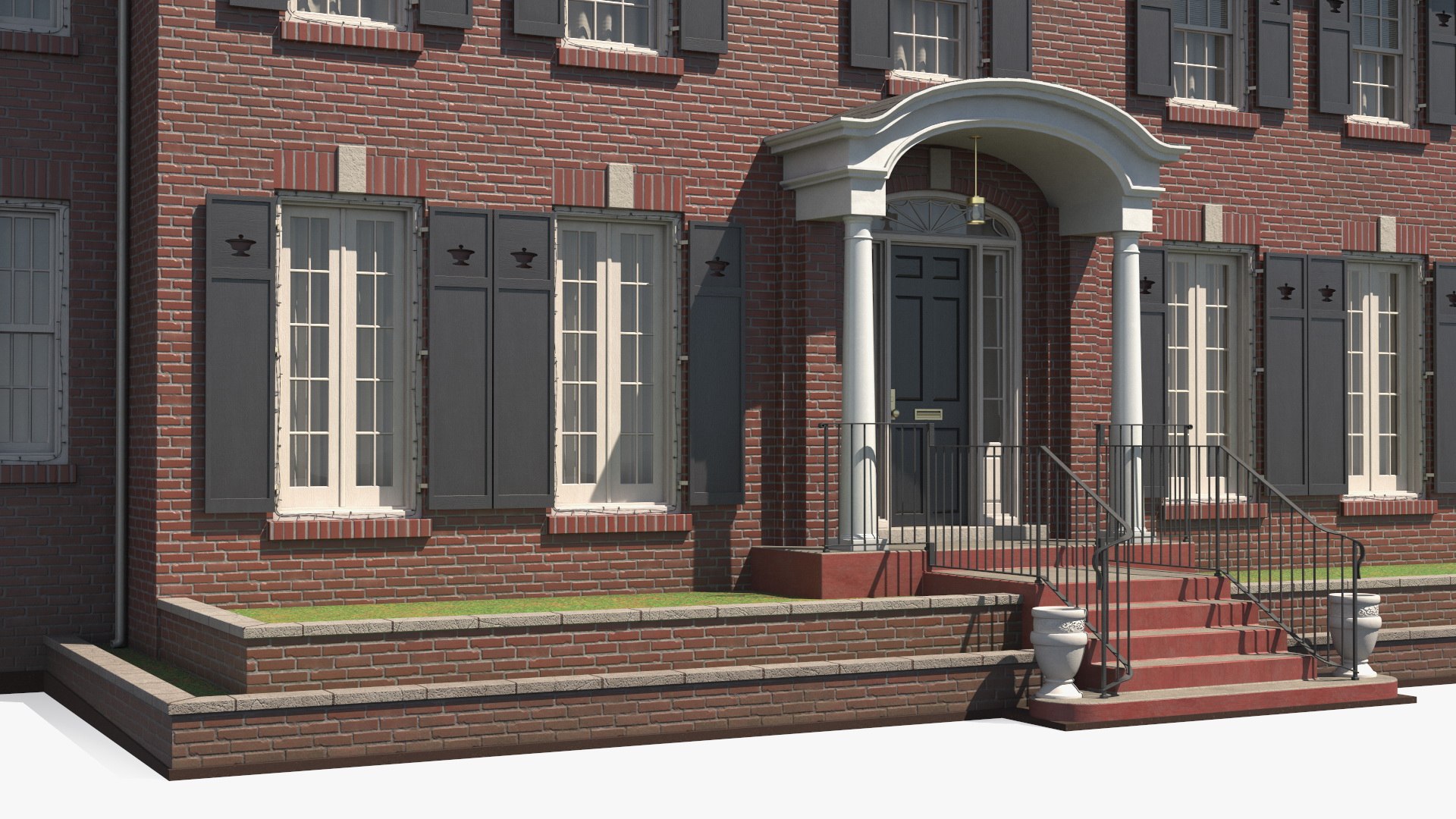 3D Model Home Alone Brick Colonial House - TurboSquid 2391462