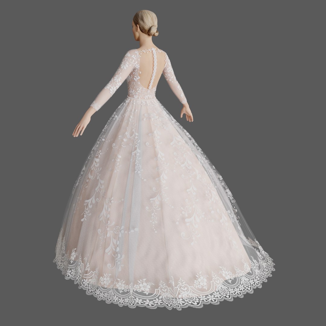 3D Wedding Dress V1 Model - TurboSquid 1862242