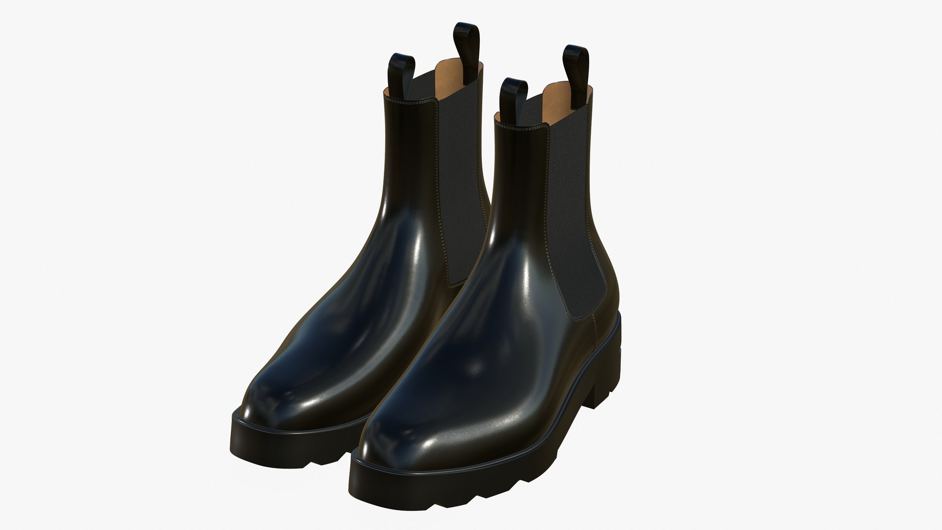 Leather Boots Realistic Black 3D model - TurboSquid 1958162